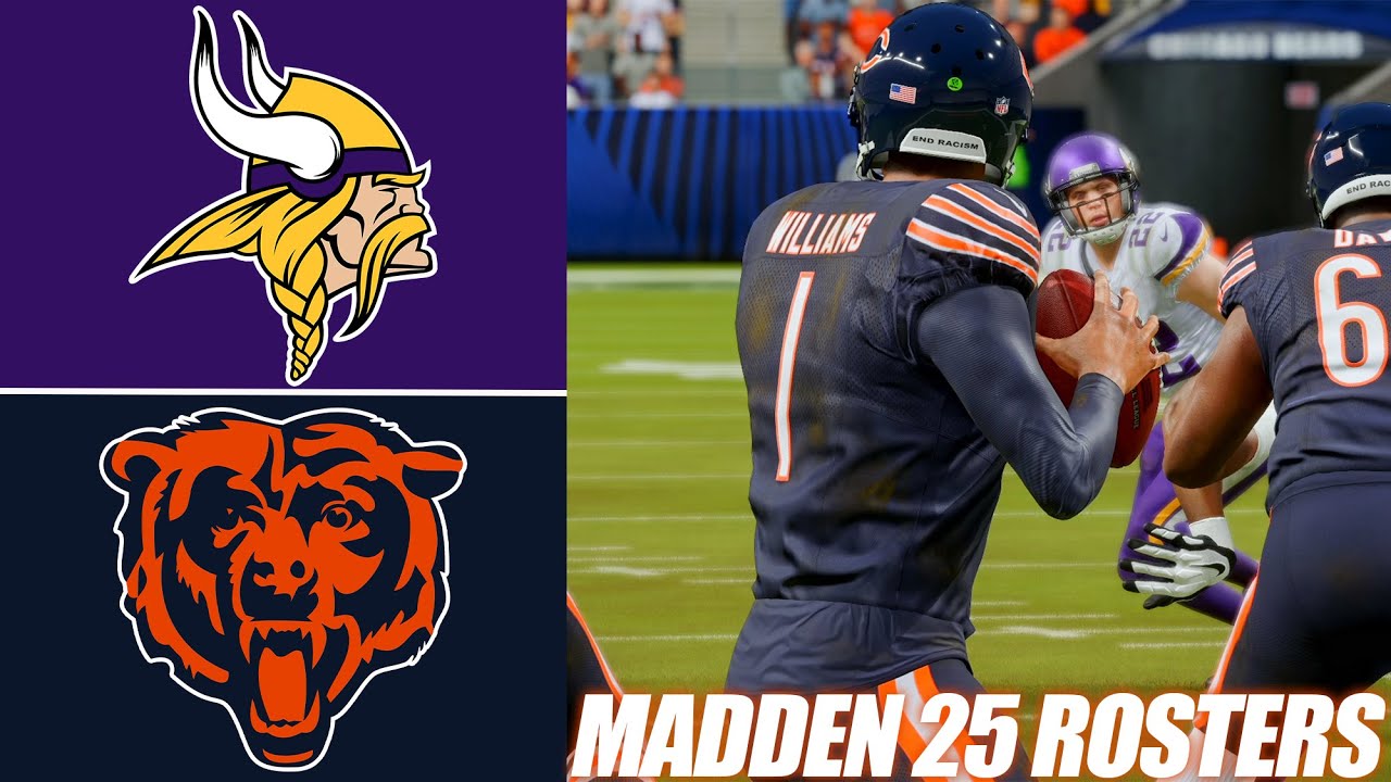 Caleb Williams l Vikings vs Bears l Bears 2024 Schedule (Madden 25 Rosters) l PS5 Simulation ...
