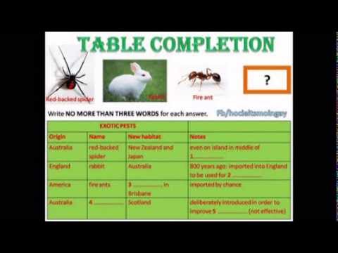 [IELST LISTENING] - Section 4 - TABLE COMPLETION - YouTube