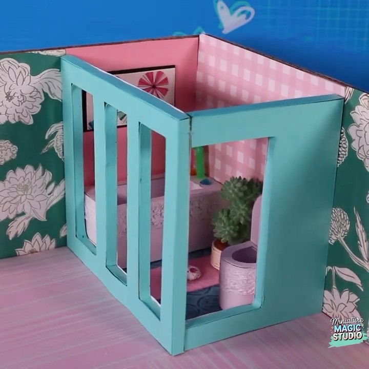 Bathroom Design in the Miniature Cardboard House, DIY Cardboard Bathtub ...