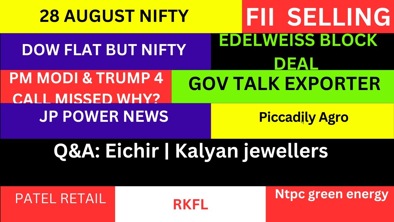 LATEST SHARE MARKET NEWS💥28 AUGUST💥NIFTY NEWS💥JP POWER NEWS PATEL ...