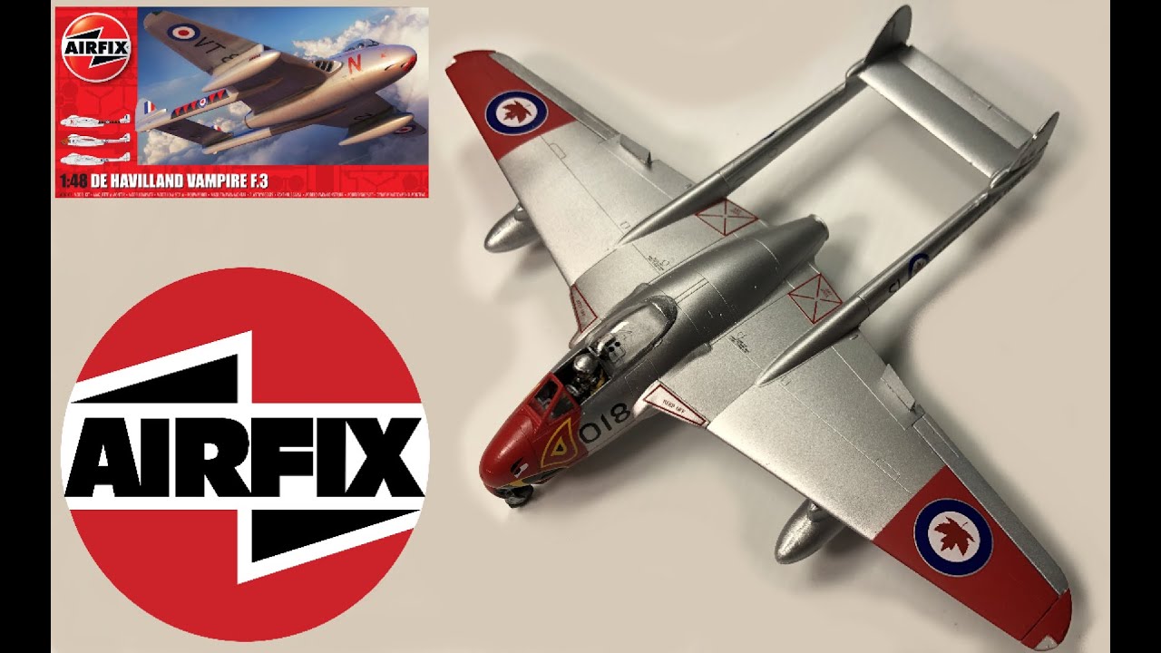 Airfix - 1:48 De Havilland Vampire F.3 - Complete Build - YouTube