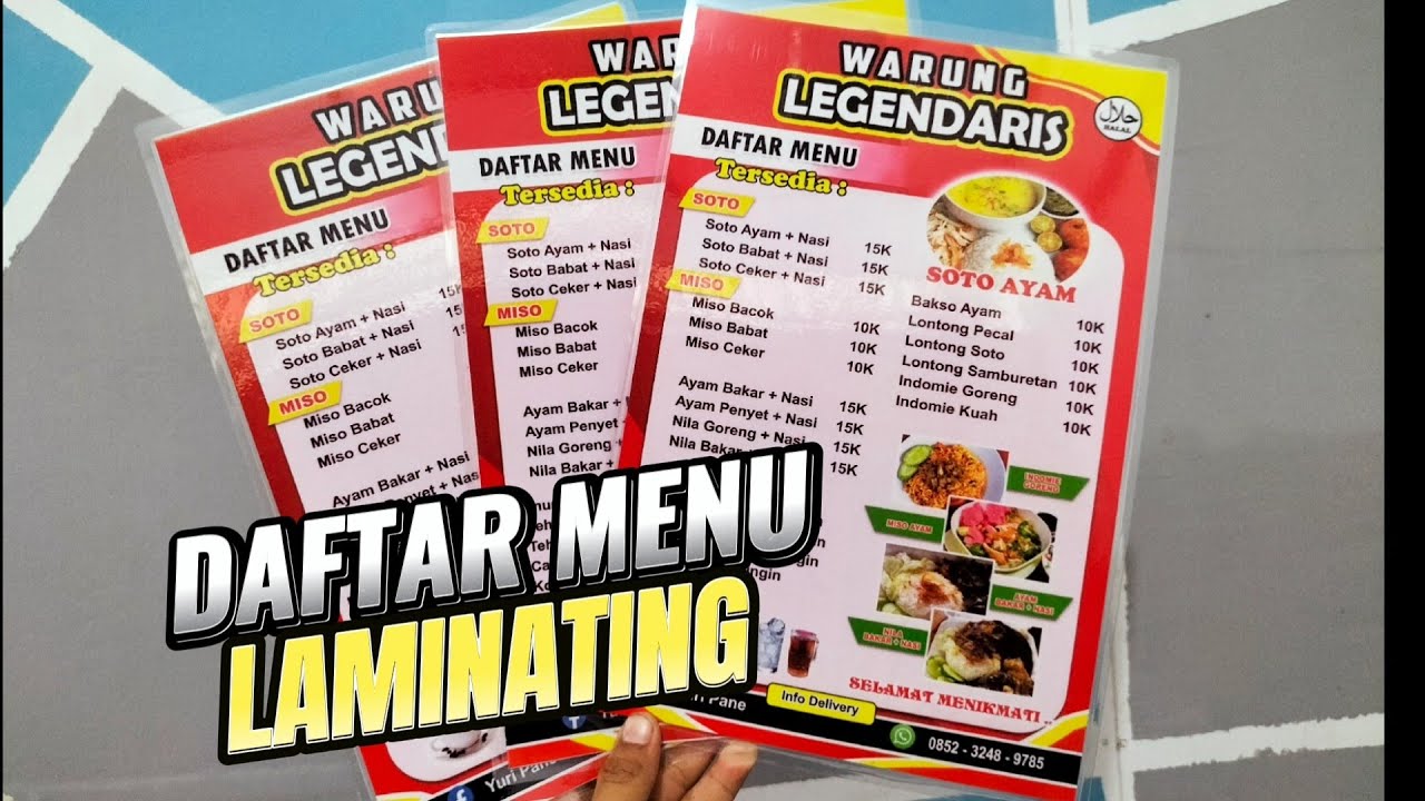 PROSES LAMINATING DAFTAR MENU 💥💥 Sangat Mudah - YouTube