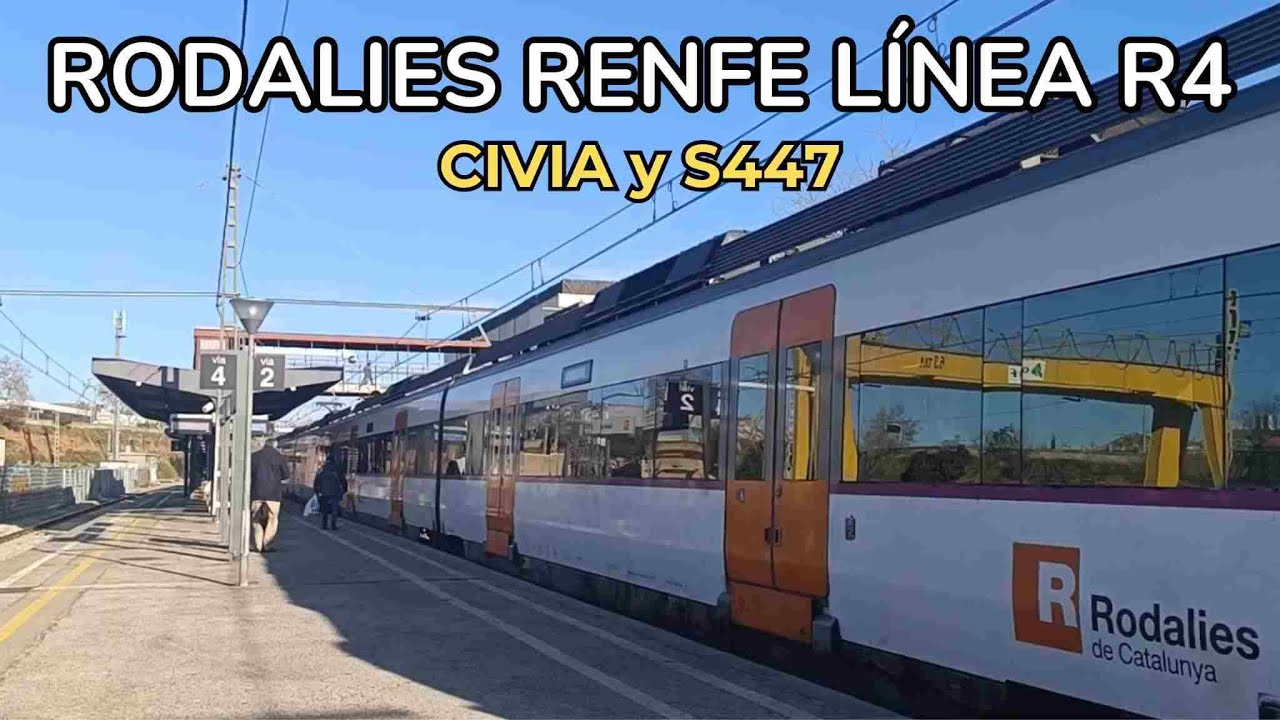RODALIES RENFE Trenes Civia y S447 línea R4. Estación Sabadell Sud ...