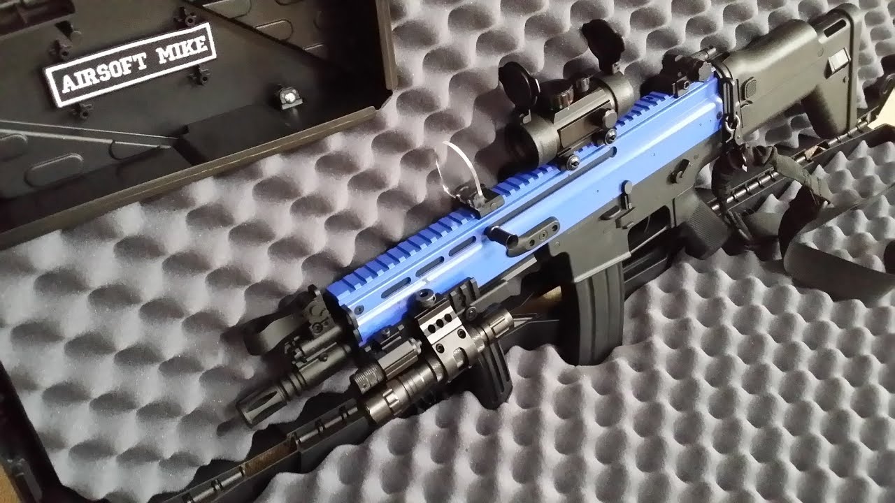 AGM SCAR L TWO TONE AEG QUICK REVIEW BY AIRSOFT MIKE - YouTube