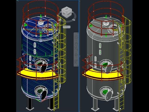 AUTOCAD TANK 3D MODEL (งานถังในรูปแบบ3D) - YouTube