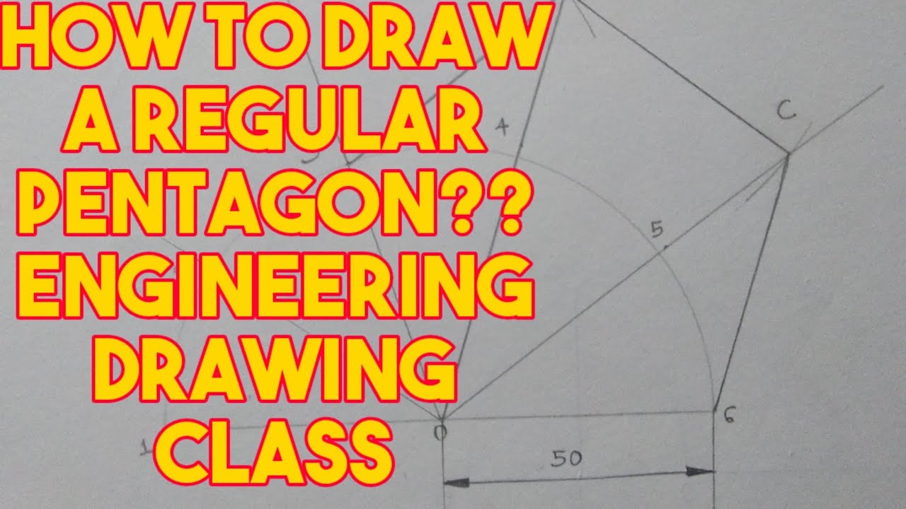 HOW TO DRAW A REGULAR PENTAGON# ENGINEERING DRAWING CLASS MALAYALAM ...