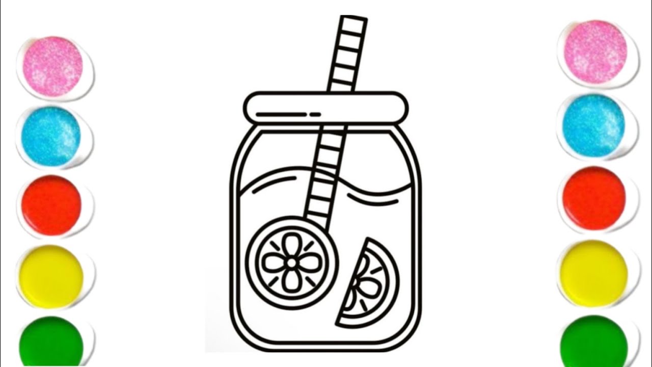 learn to paint a jar 🥤🍓🍊 colouring for kids ️🌲 - YouTube