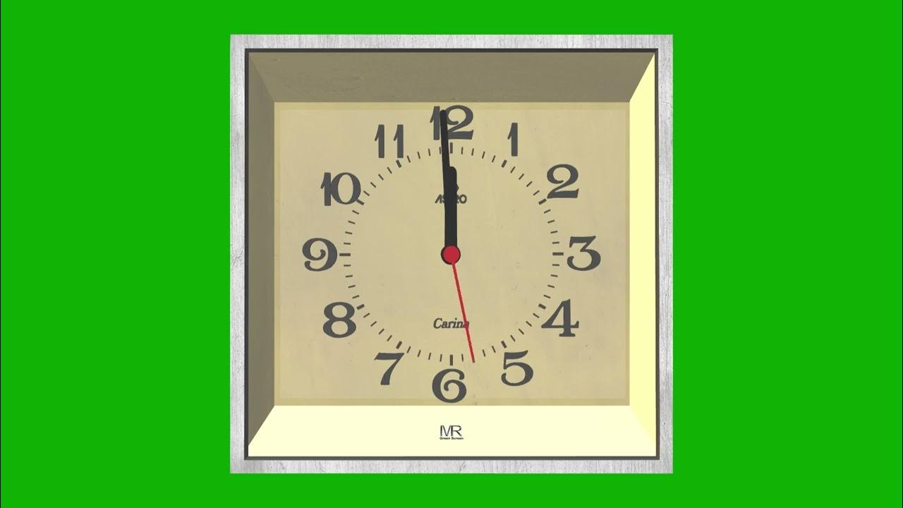 Realistic Analog Clock Green Screen - YouTube
