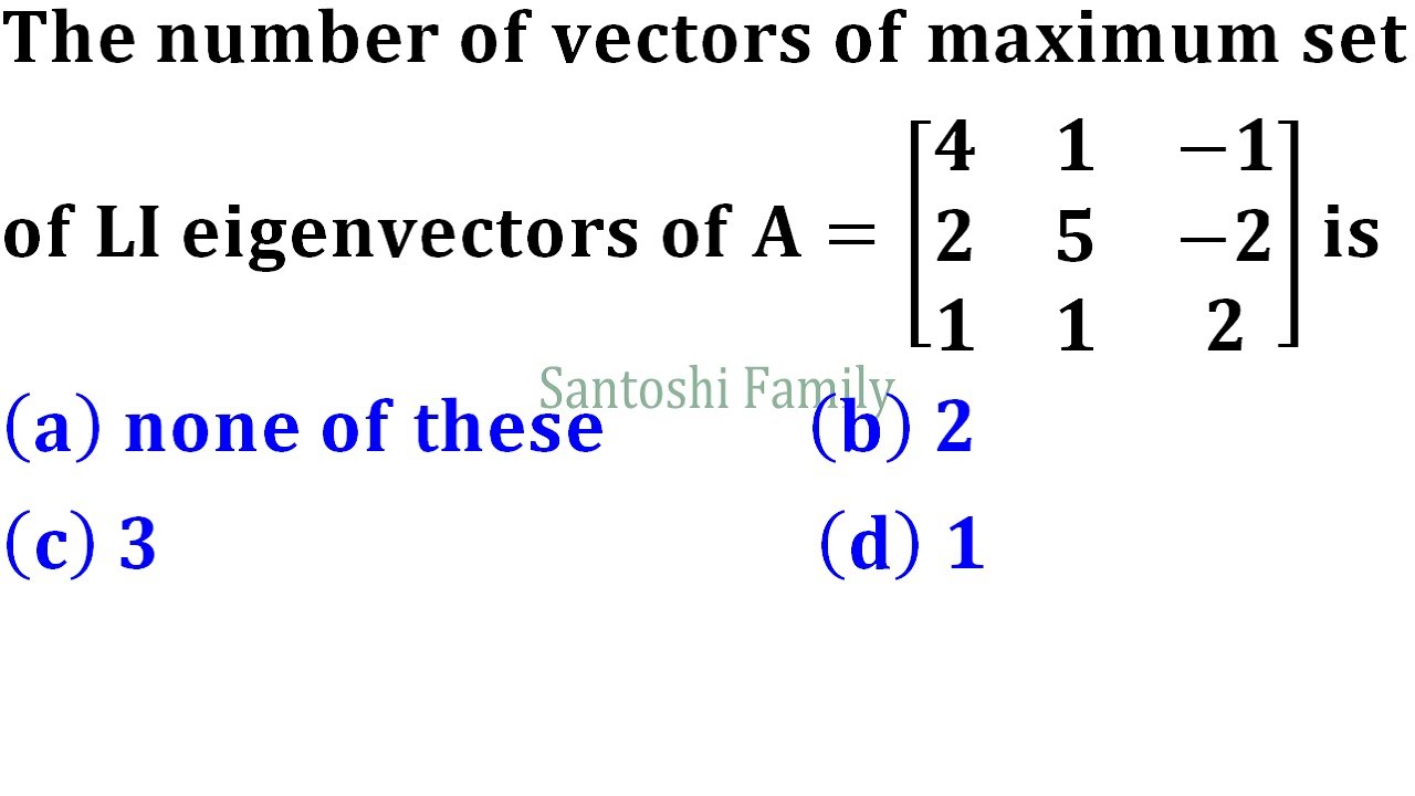 Linear Algebra Engineering Iit Jam Mathematics Gate Eigen Values And Eigen Vectors Csir Net Gate