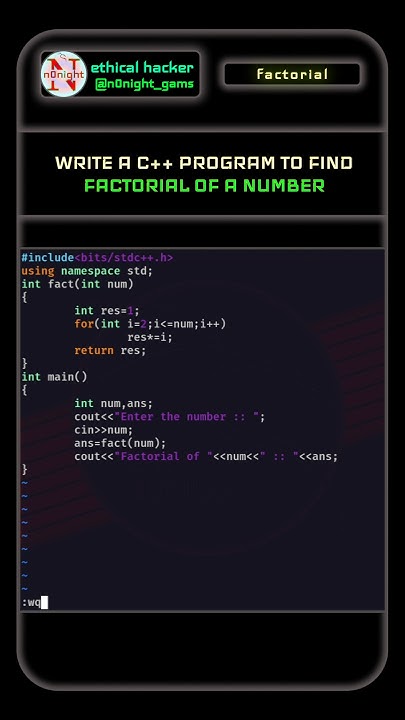 C Factorial A Quick Tutorial Cplusplus Nonightgams Cppprogramming Algorithm 