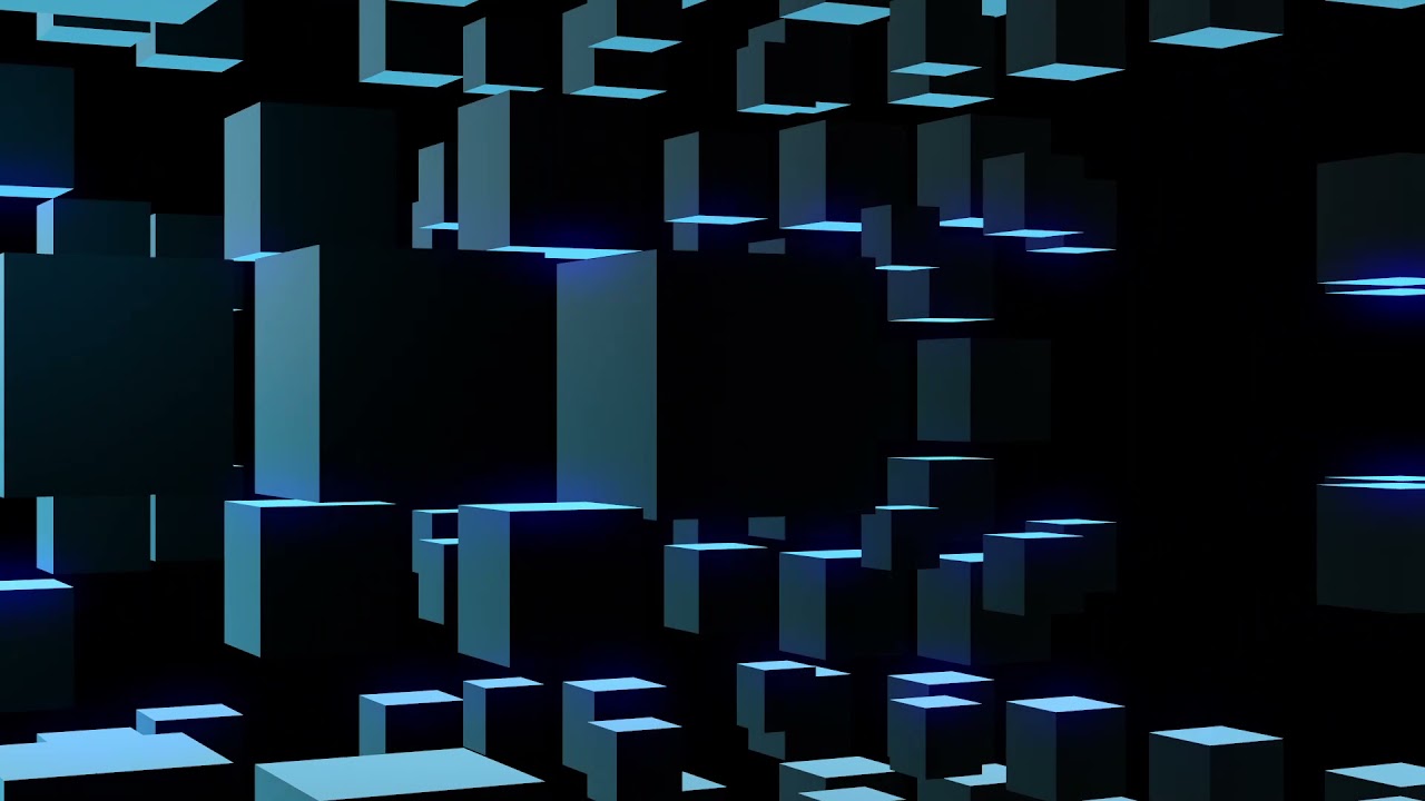 Video Loop Background HD - Blue Abstract Rotating Cubes - YouTube