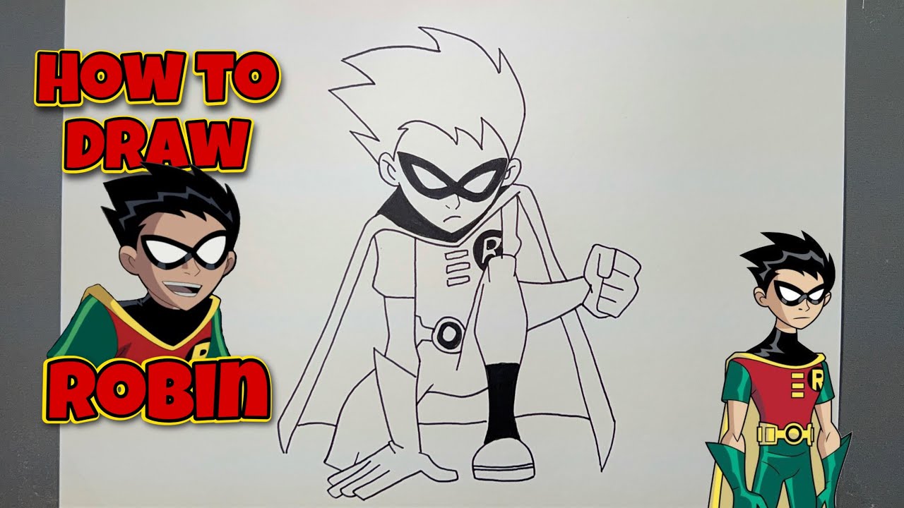 HOW TO DRAW ROBIN | Teen Titans | Step-By -Step Tutorial #drawing - YouTube