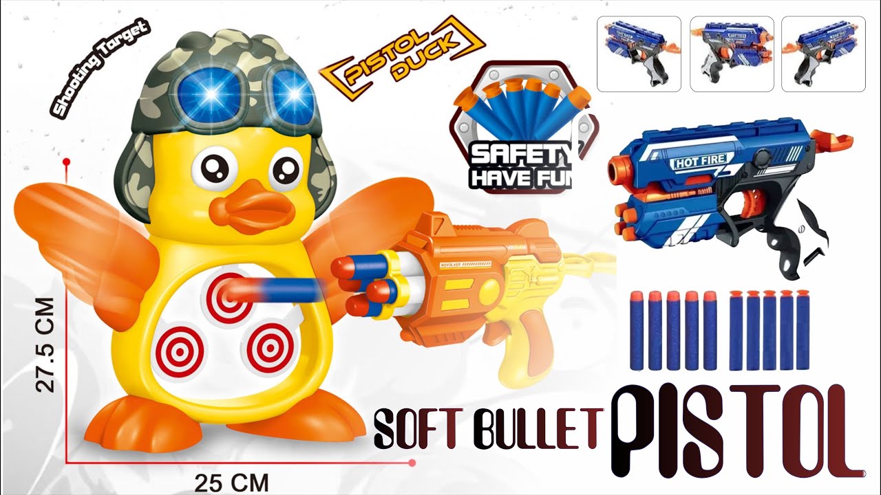 Boy Pistol Toy Soft Bullet Action Game For Kids | Fun with Toy - YouTube