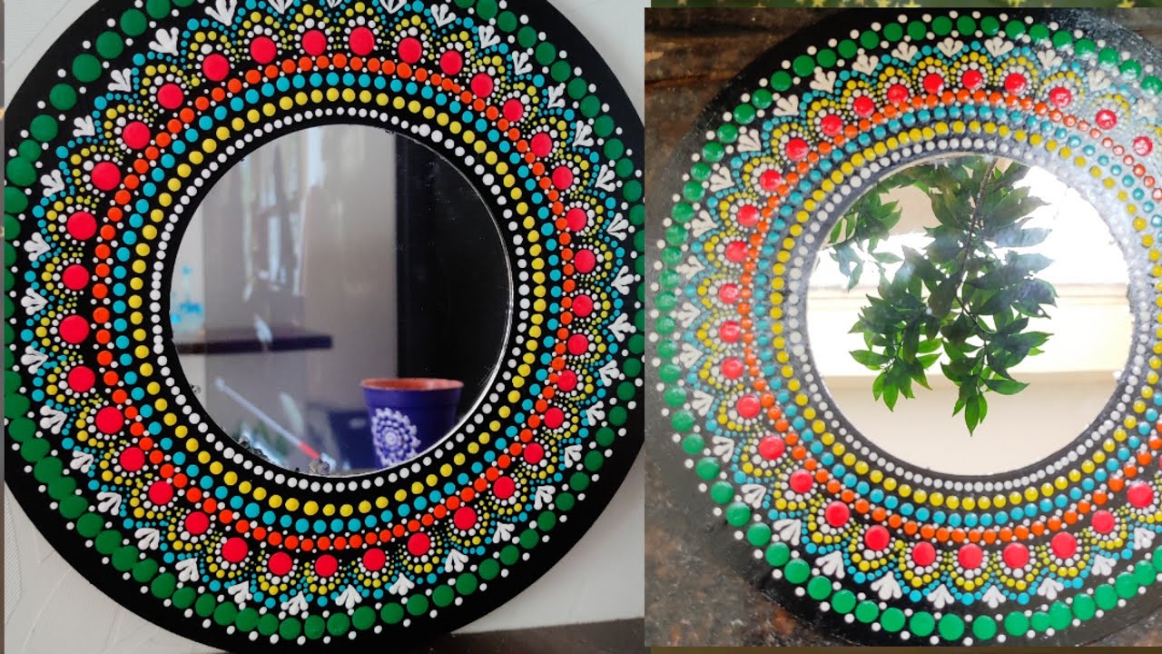 Home Decor Mandala Mirror work - YouTube