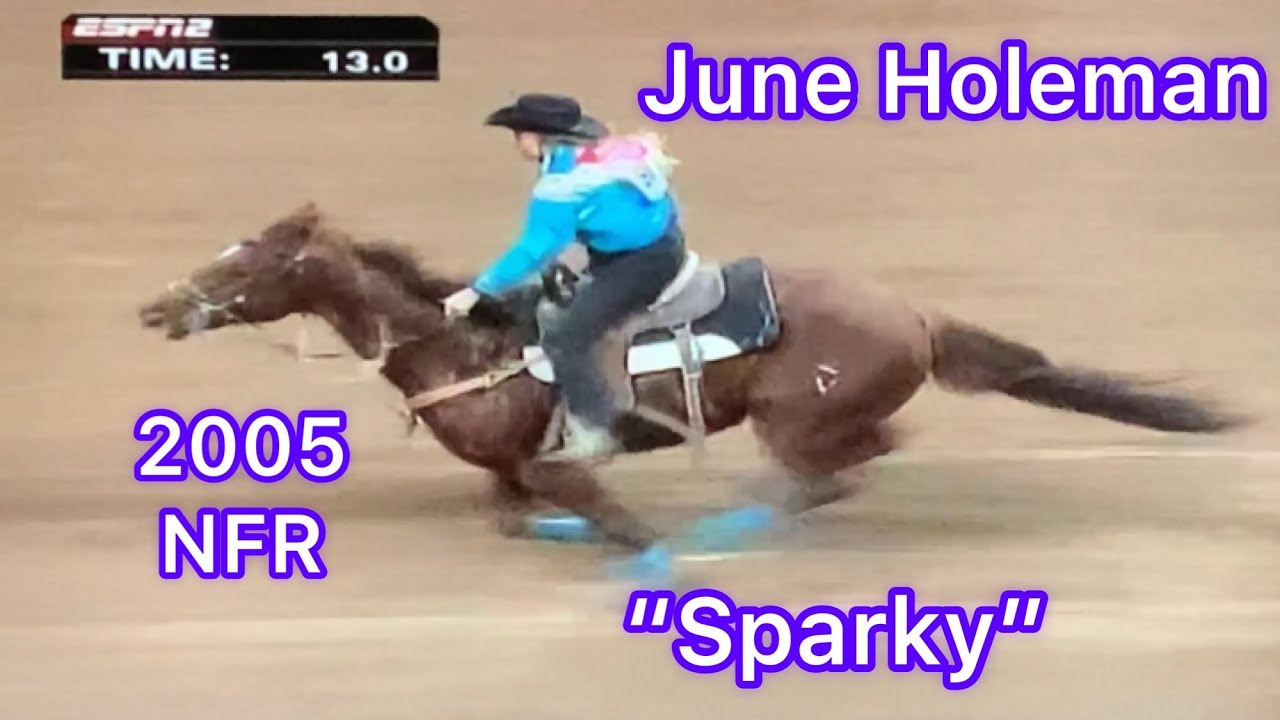 June Holeman & "Sparky" 2005 NFR Barrel Racing - YouTube