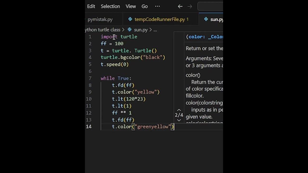 Sun Using Python Python Shorts Code Python Coding Codingtutorial Youtube 