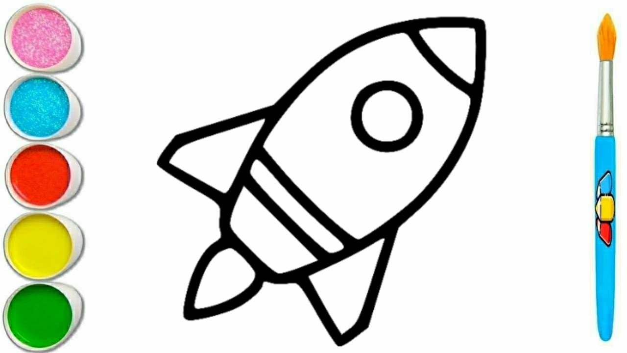 Rocket Drawing For Kids, Painting and Coloring For Kids, Toddlers - YouTube