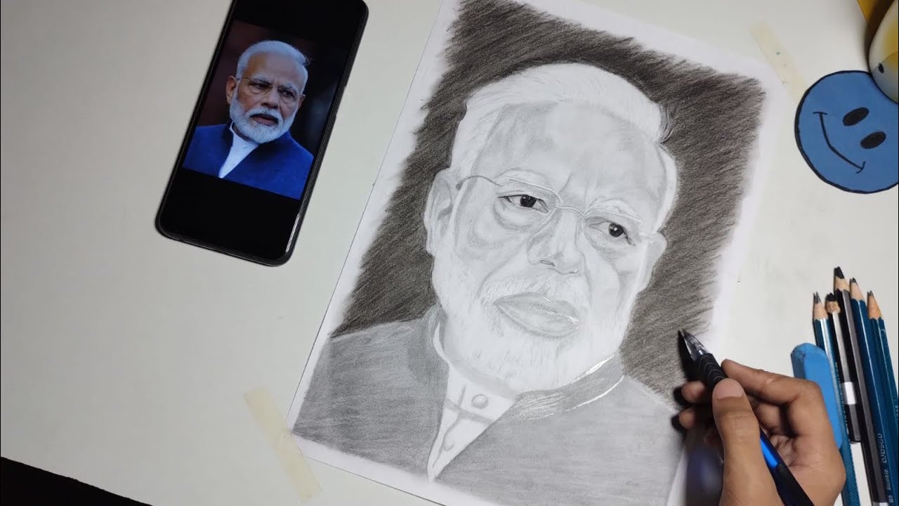 Drawing PM Shri Narendra Modi ji ️ - YouTube