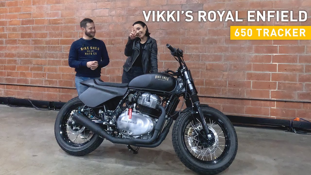 Vikki's Royal Enfield 650 Tracker - YouTube