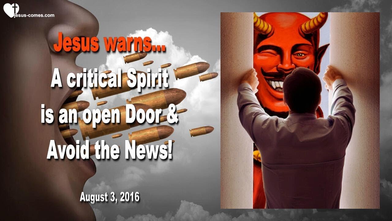 A critical Spirit is an open Door... Avoid the News ️ Love Letter from ...