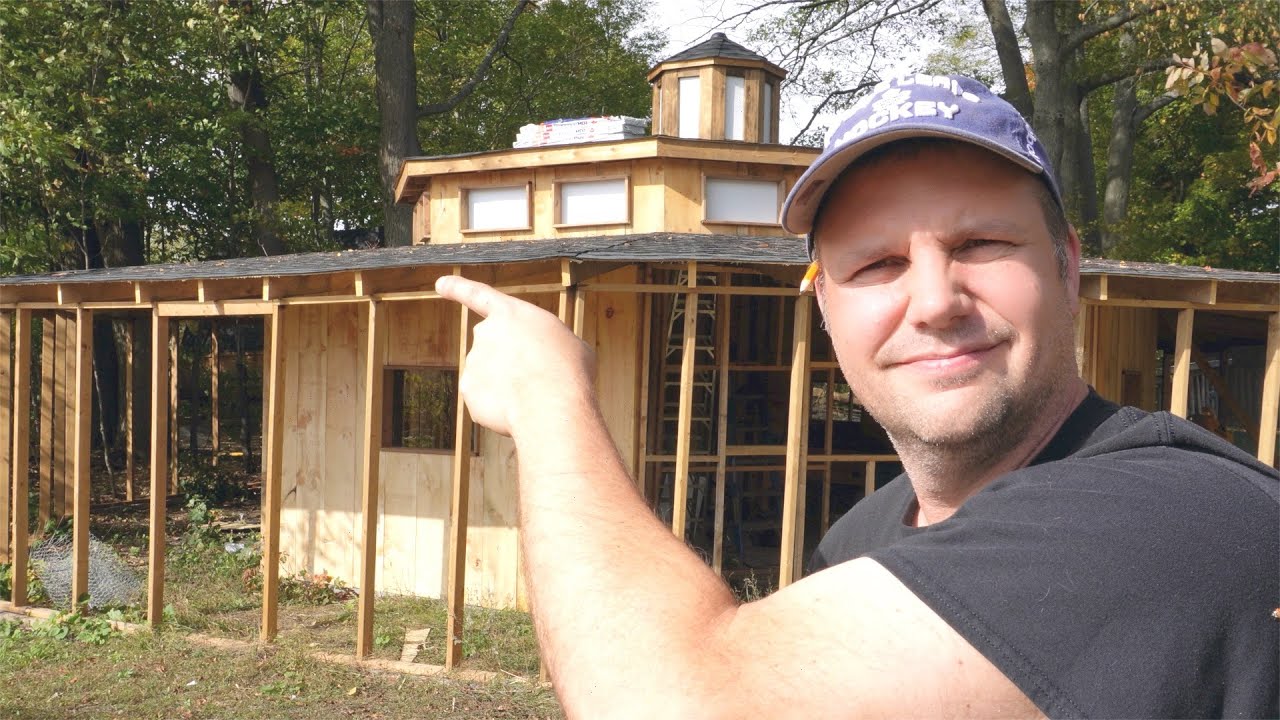 Octagonal 7 Coop Chicken House Build is Original. - YouTube