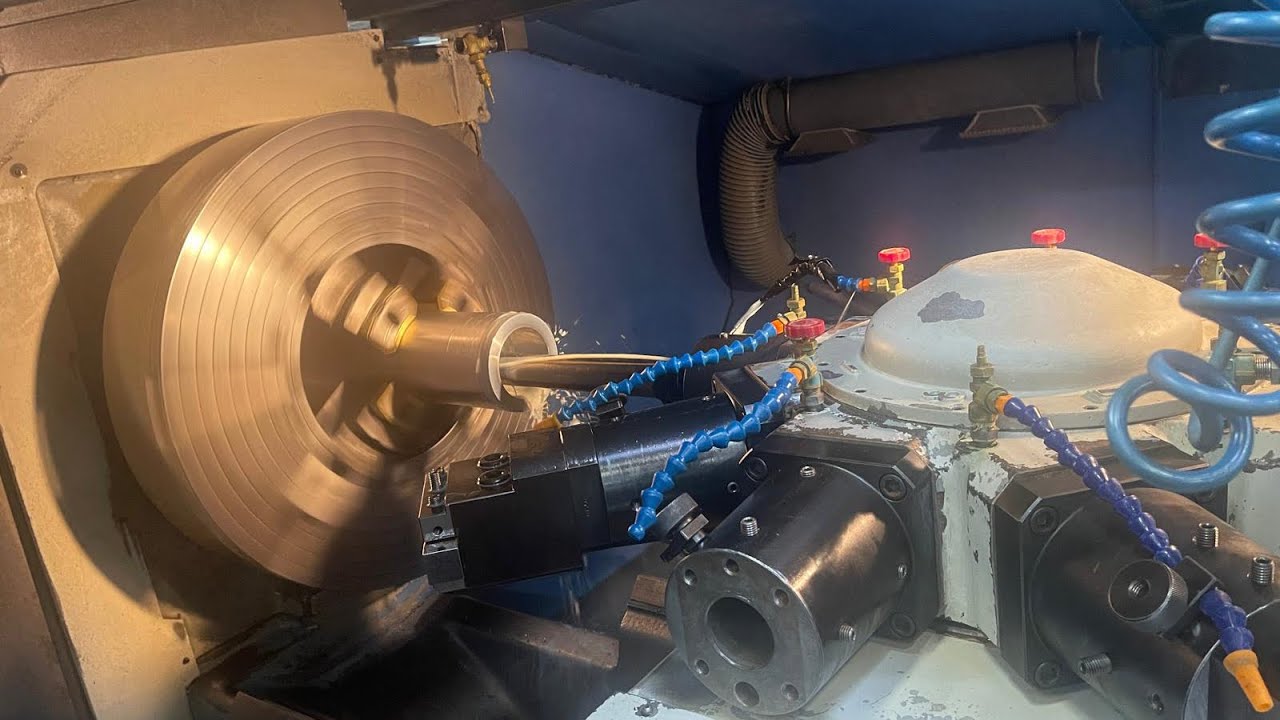 Mazak PMN-C power master 14.5” big bore CNC chucker lathe - YouTube