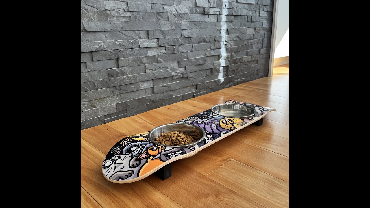 Cat Posse SkateBowl - Cat Food & Water Bowl - Elevated Cat Feeding ...