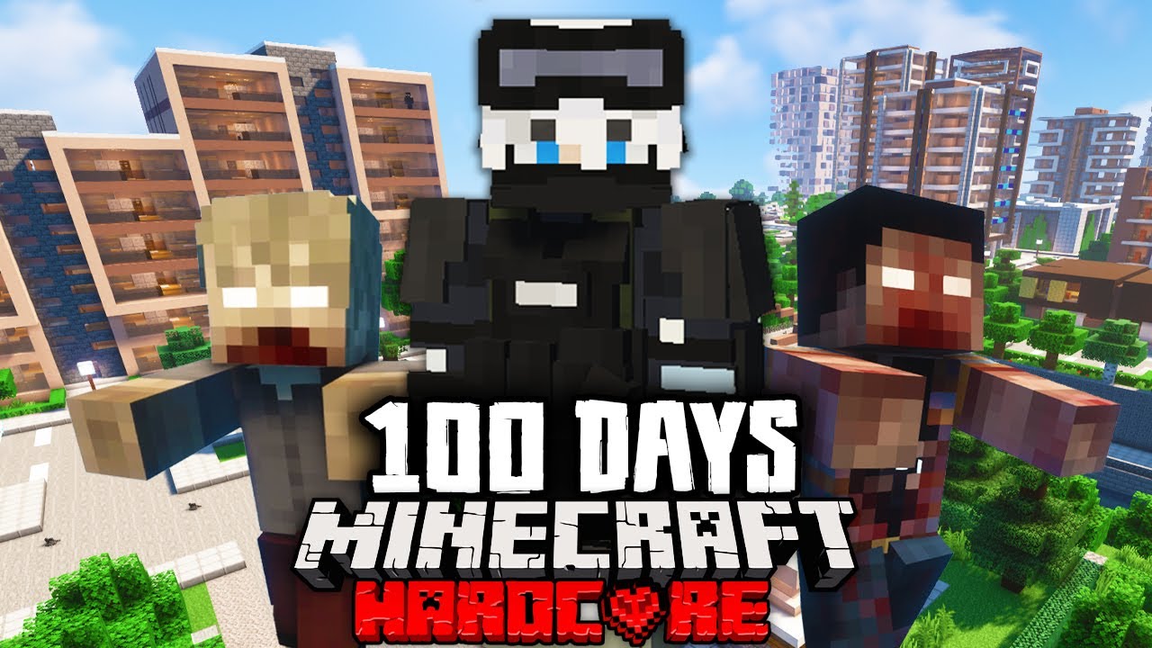 I Survived 100 Days in a Zombie Outbreak in Hardcore Minecraft - YouTube