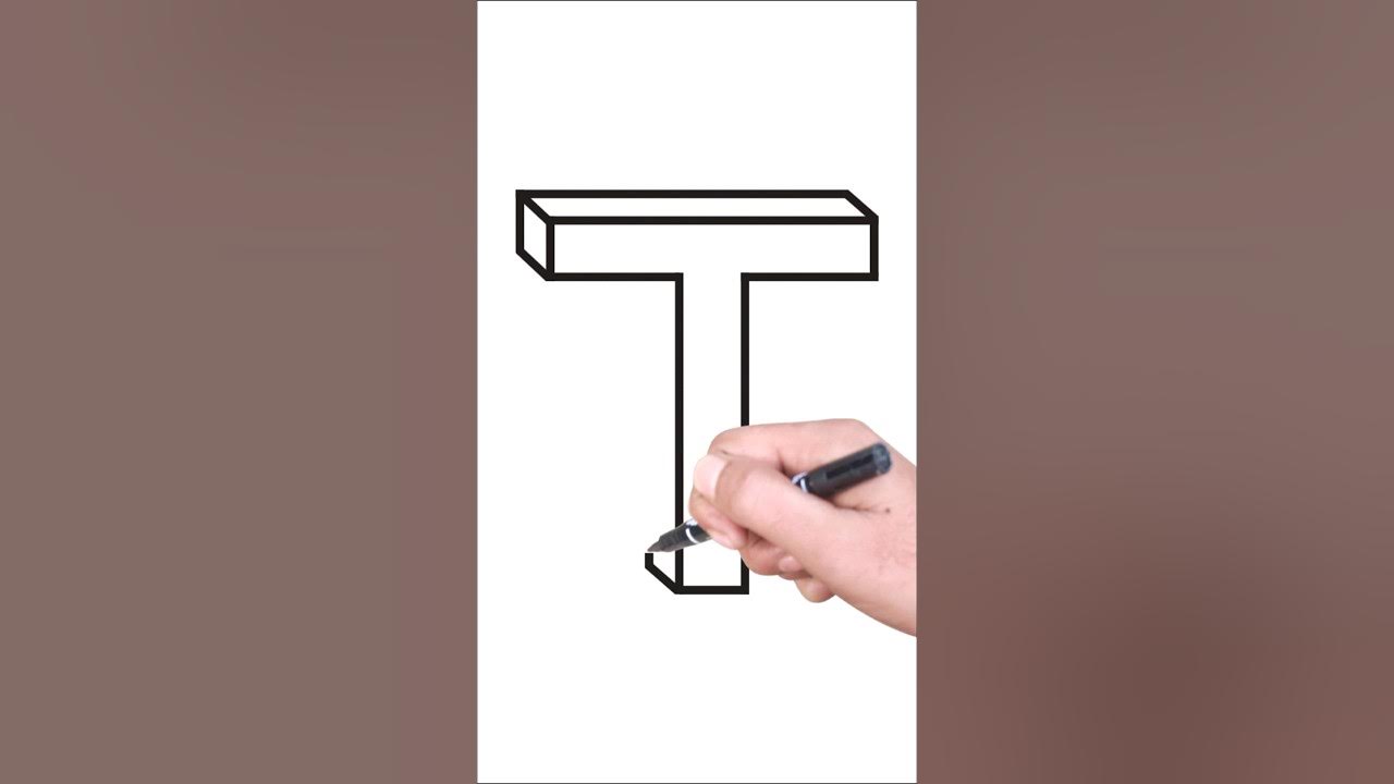 HOW TO DRAW 3D LETTER T//3d drawing t//animation in photoshop #20 # ...