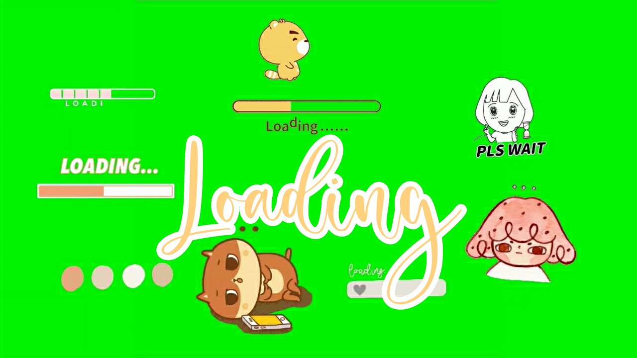 AESTHETIC LOADING & WAITING ANIMATION (GREEN SCREEN) - YouTube