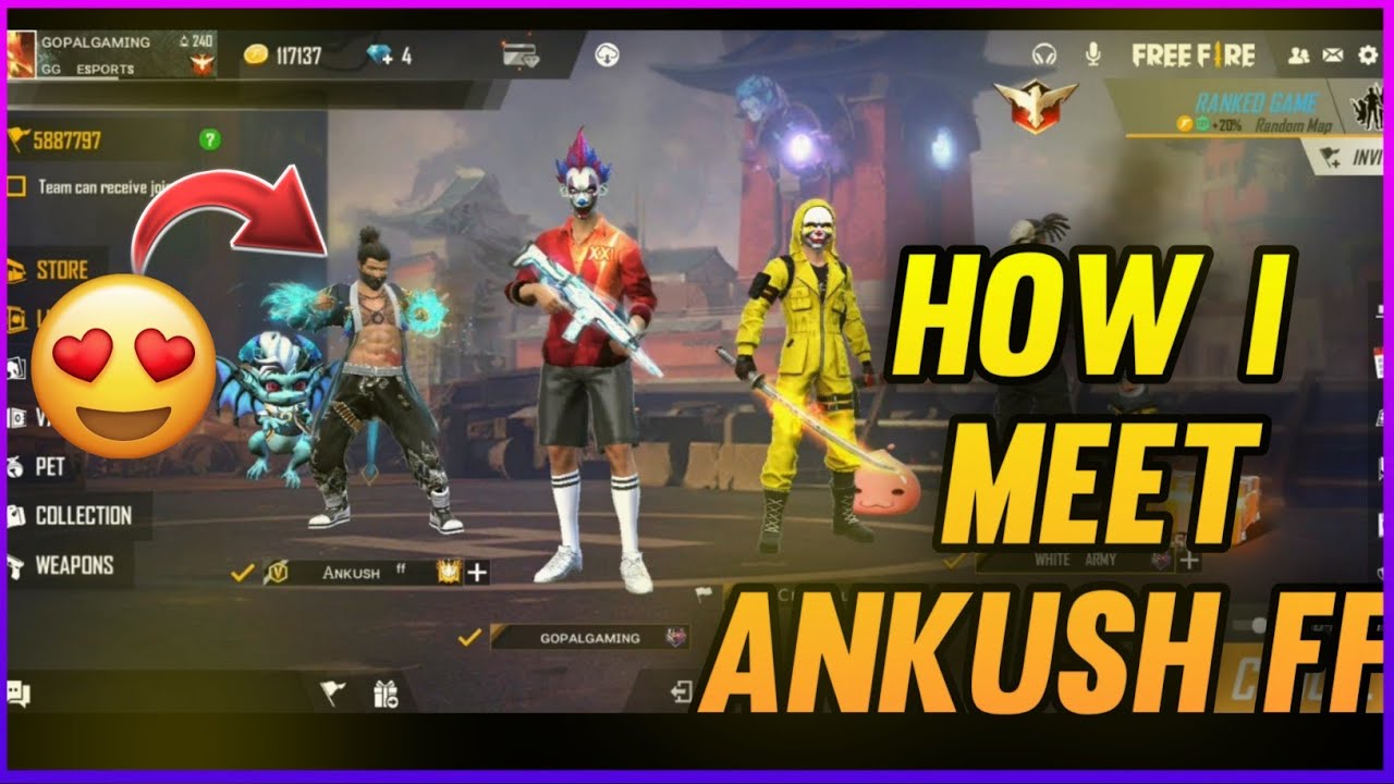 HOW I MEET ANKUSH FF😲 IN MY GROUP😃 GRANDMASTER TOP 1 PLAYER || YELLOW ...