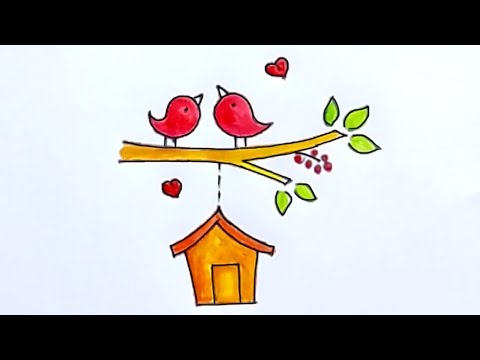 How to draw a bird very easy step by step - YouTube