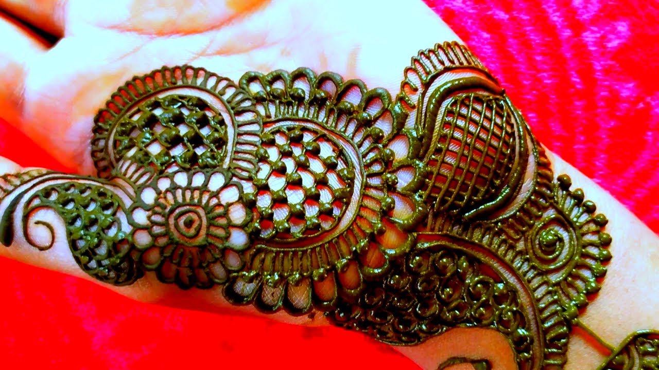 Amazing navratri special mehndi design | front hand mehndi design ...