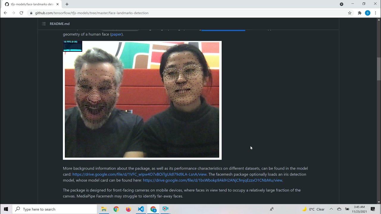 TensorFlow.js - Facial Landmarks detection in the browser using MediaPipe FaceMesh model - YouTube