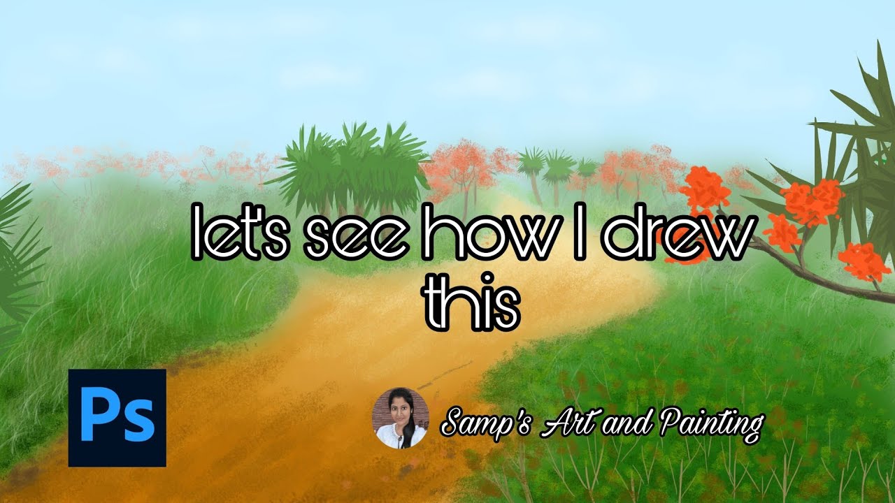 how to draw this beautiful scenery in adobe photoshop। কিভাবে এই সুন্দর ...