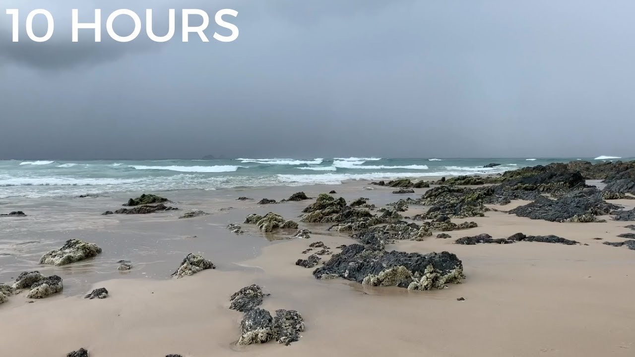 Stormy Sea & Ocean Sounds for Relaxing | Gentle Rolling Thunder & Light ...