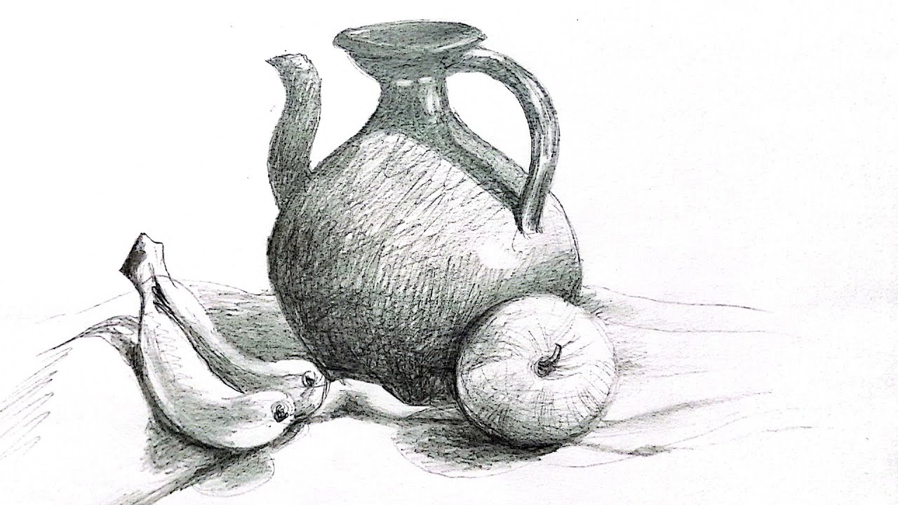 Still Life Black And White Sketch