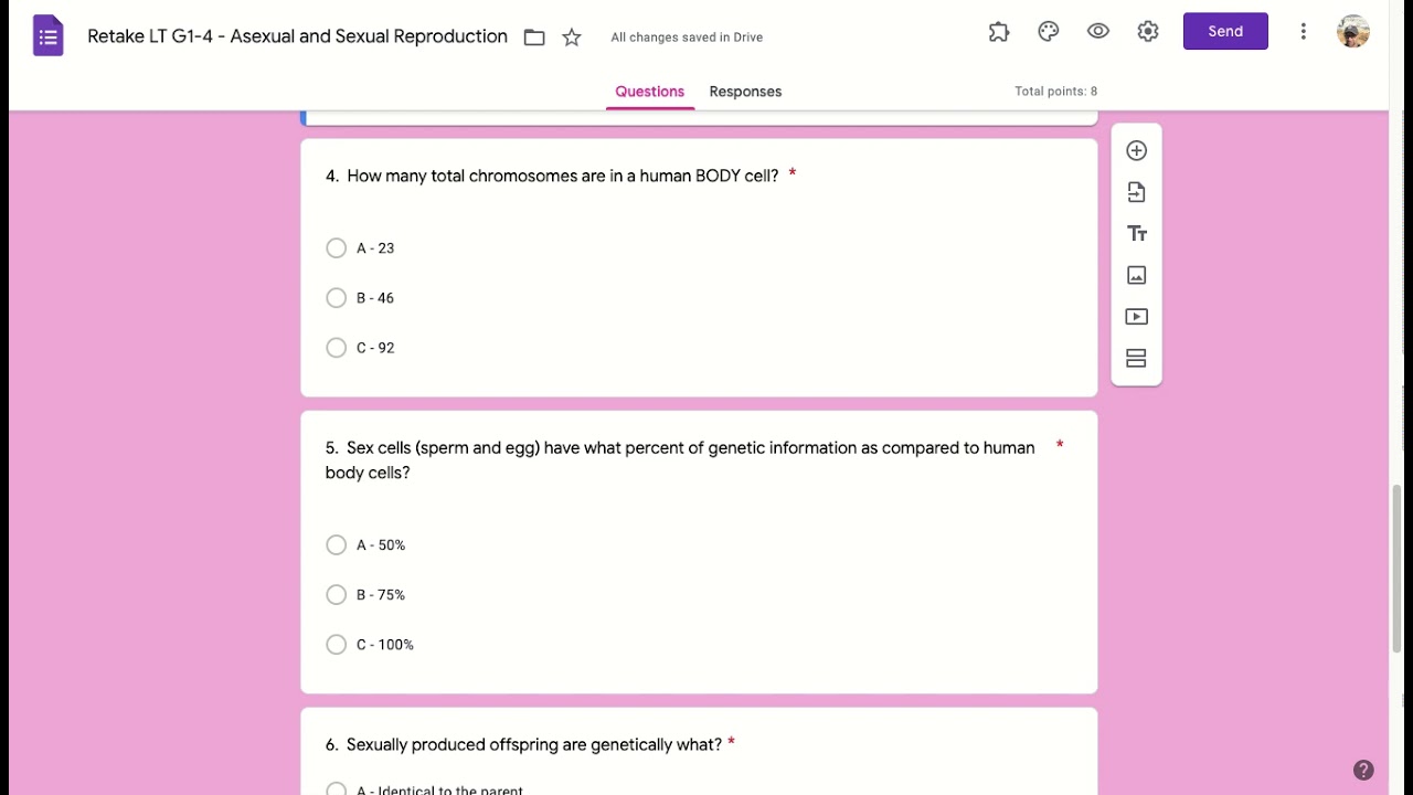 Retake LT G1-4 - Asexual and Sexual Reproduction - Google Forms - YouTube
