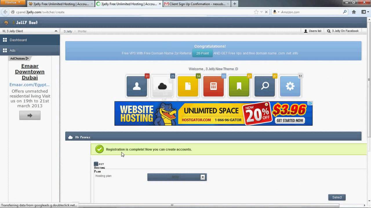 Free Vps 1GB RAM , Cpu i3 , 50GB DiskSpace , 200GB - YouTube