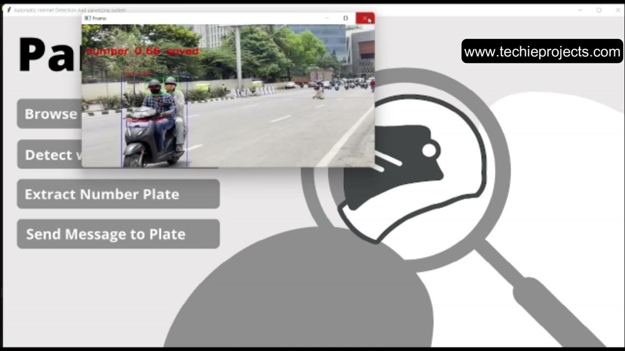 Helmet Detection and License Plate Extraction Sent Alert Message - YouTube