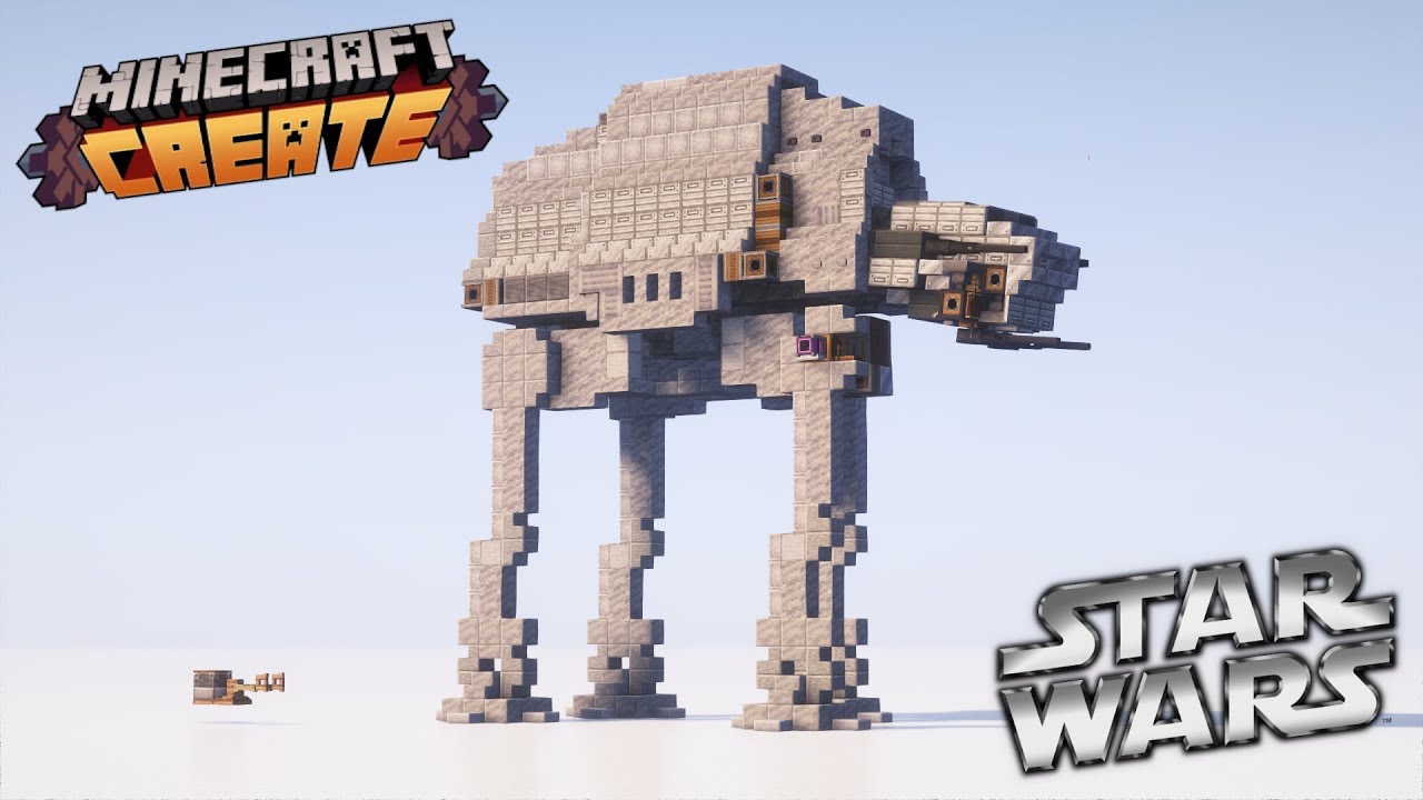 Walking Star Wars AT-AT in Minecraft Create Mod! - YouTube