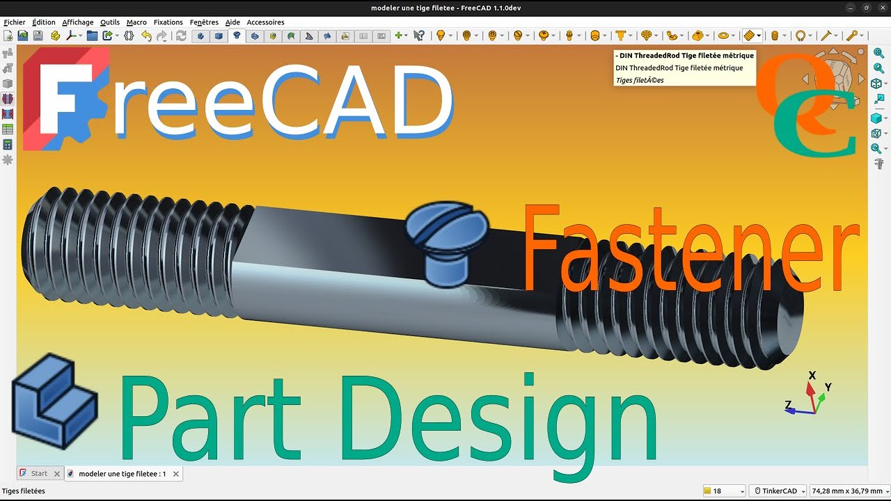 Comment modeler un filetage Fastener avec PartDesign dans FreeCAD ...