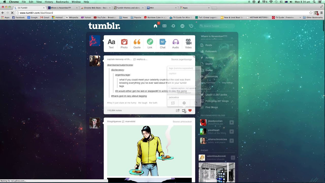 HOW TO CHANGE YOUR TUMBLR DASHBOARD BACKGROUND AND THEME - YouTube
