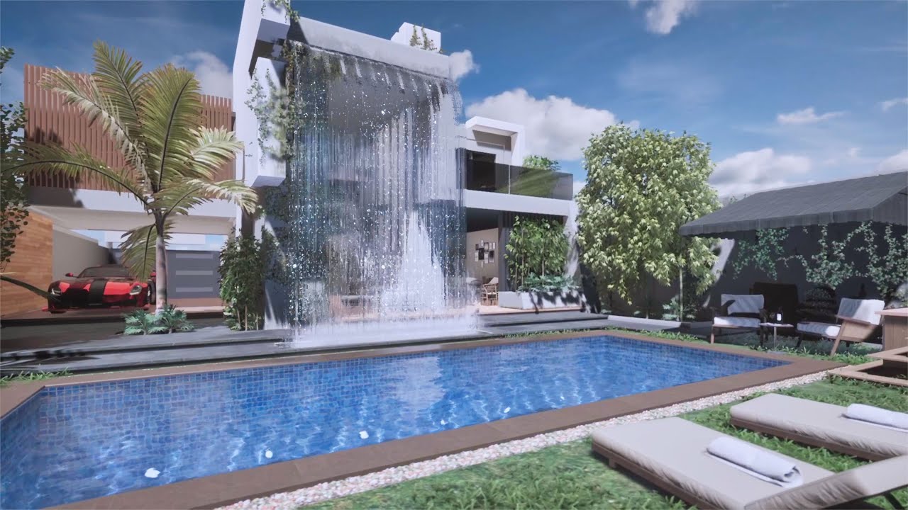 Relaxing Piano in Waterfall, Twinmotion 2021 M1 render - YouTube