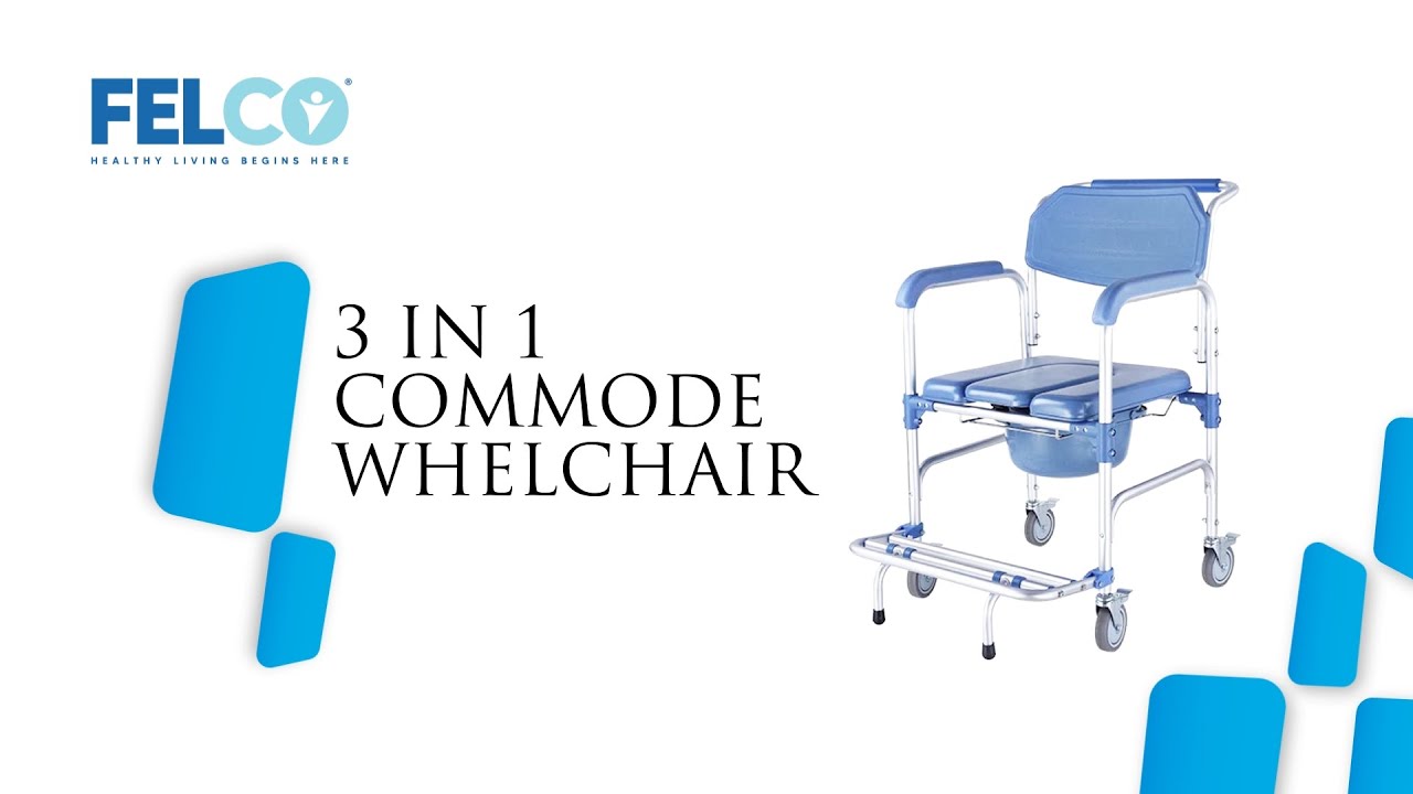 Felco 3 in 1 Commode Chair - YouTube