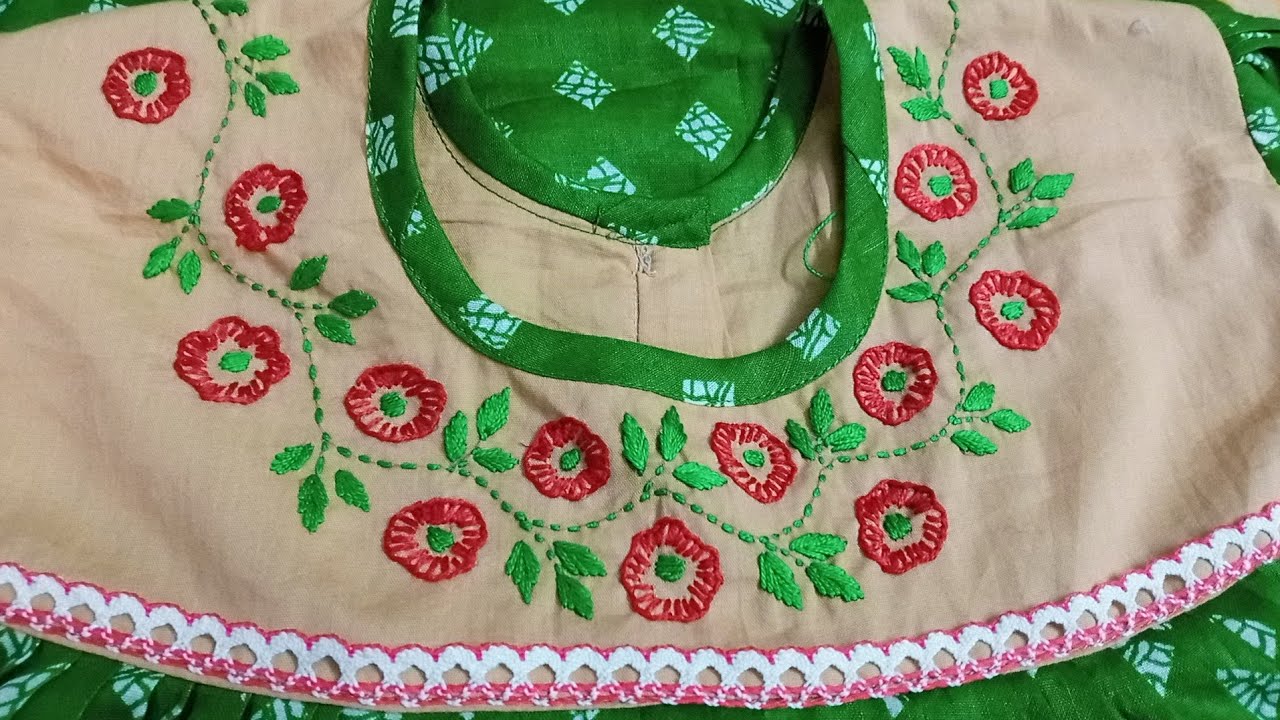 Hand Embroidery Nack design/Nasima Handicraft design - YouTube