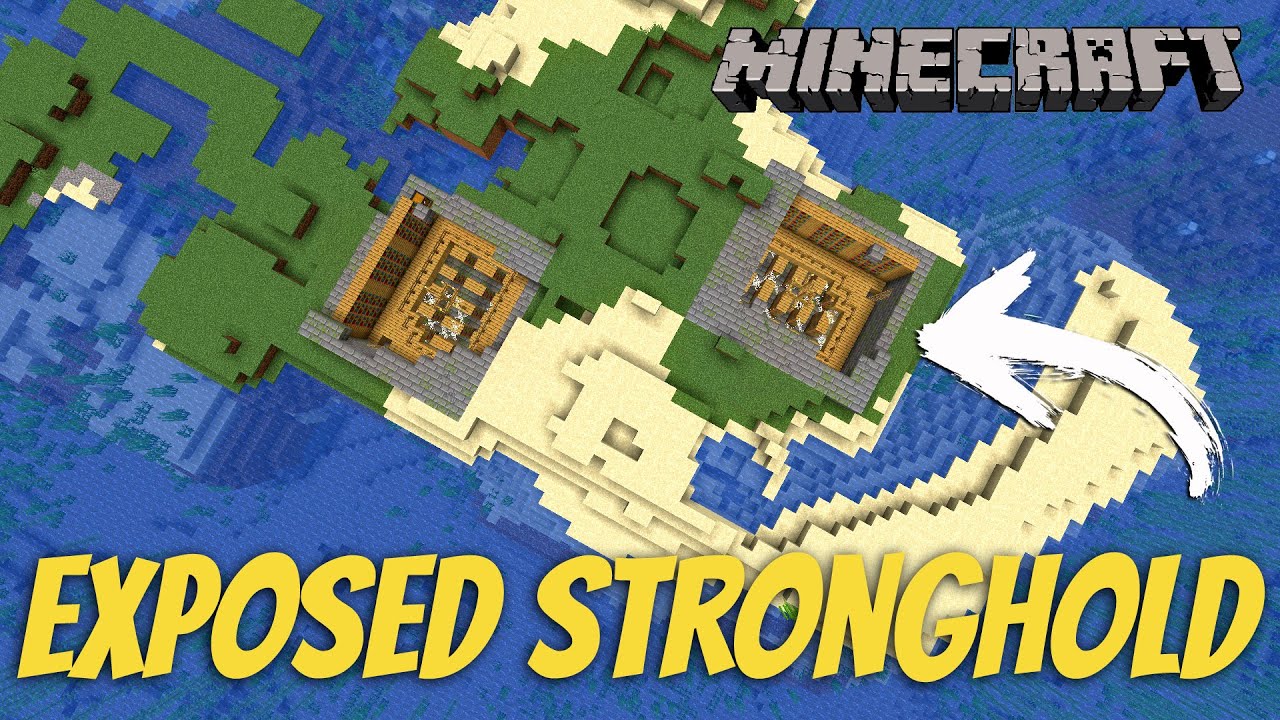 EXPOSED STRONGHOLD! SURFACE LIBRARIES! TAIGA VILLAGE AT SPAWN ...