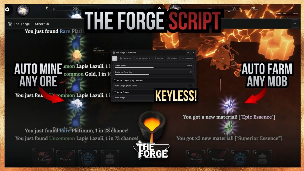 [NO KEY] THE FORGE SCRIPT - Auto Mine | Auto Farm Mob | Auto Forge Masterwork & Much More ...