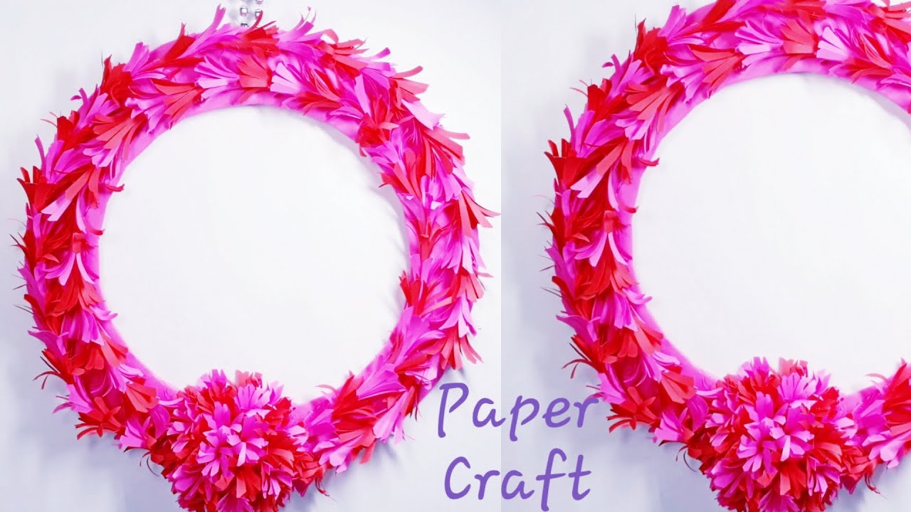Flower Circle Making with Paper |DIY Flower Circle for Wall Decoration ...