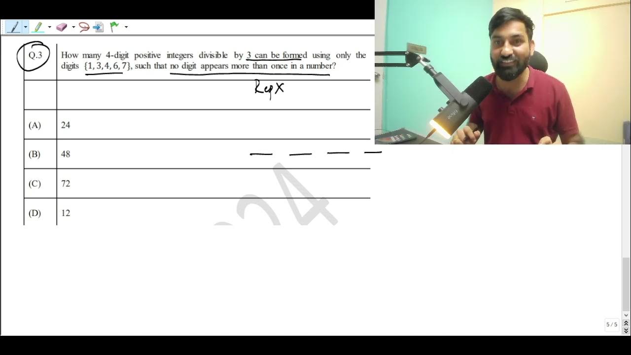 Counting Question | GATE 2024 | GATE Data Science and AI | How many 4 digit ? | Dheeraj Mishra ...